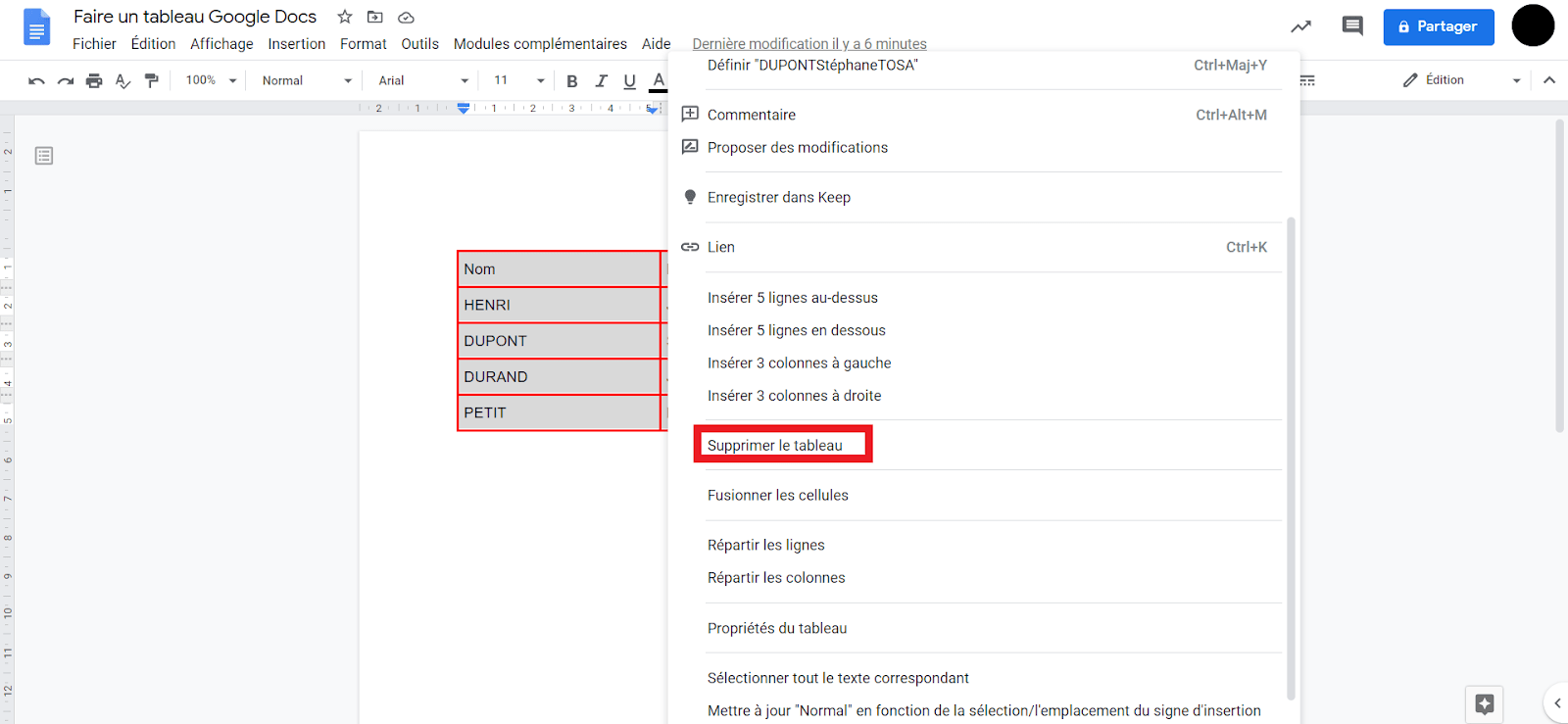 Comment faire un tableau sur Google Docs ? - Academie Avec